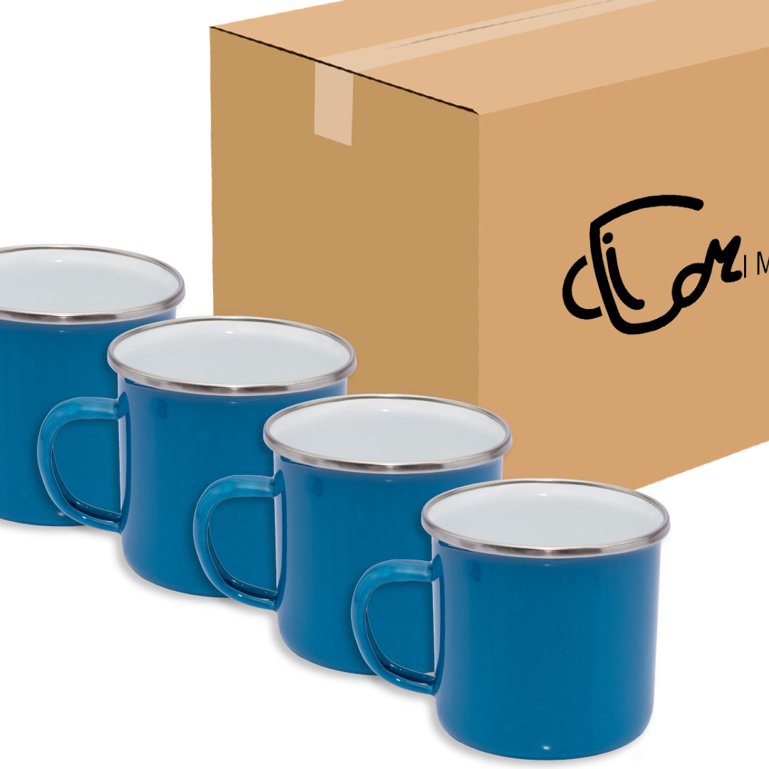 MUG PELTRE AZUL BORDE GRIS CAJA X36 UND | Mi Mug